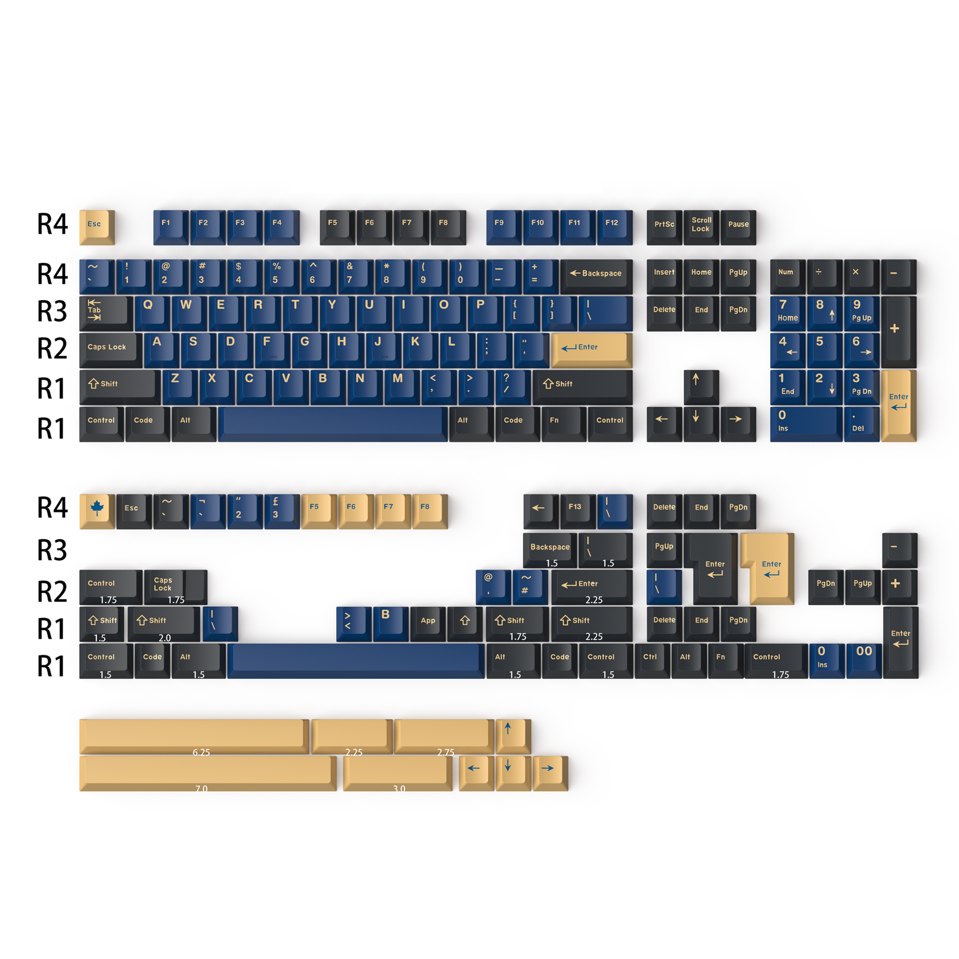 Blue Samurai Inspired ABS Keycap Set | Custom Keyboard Keycaps