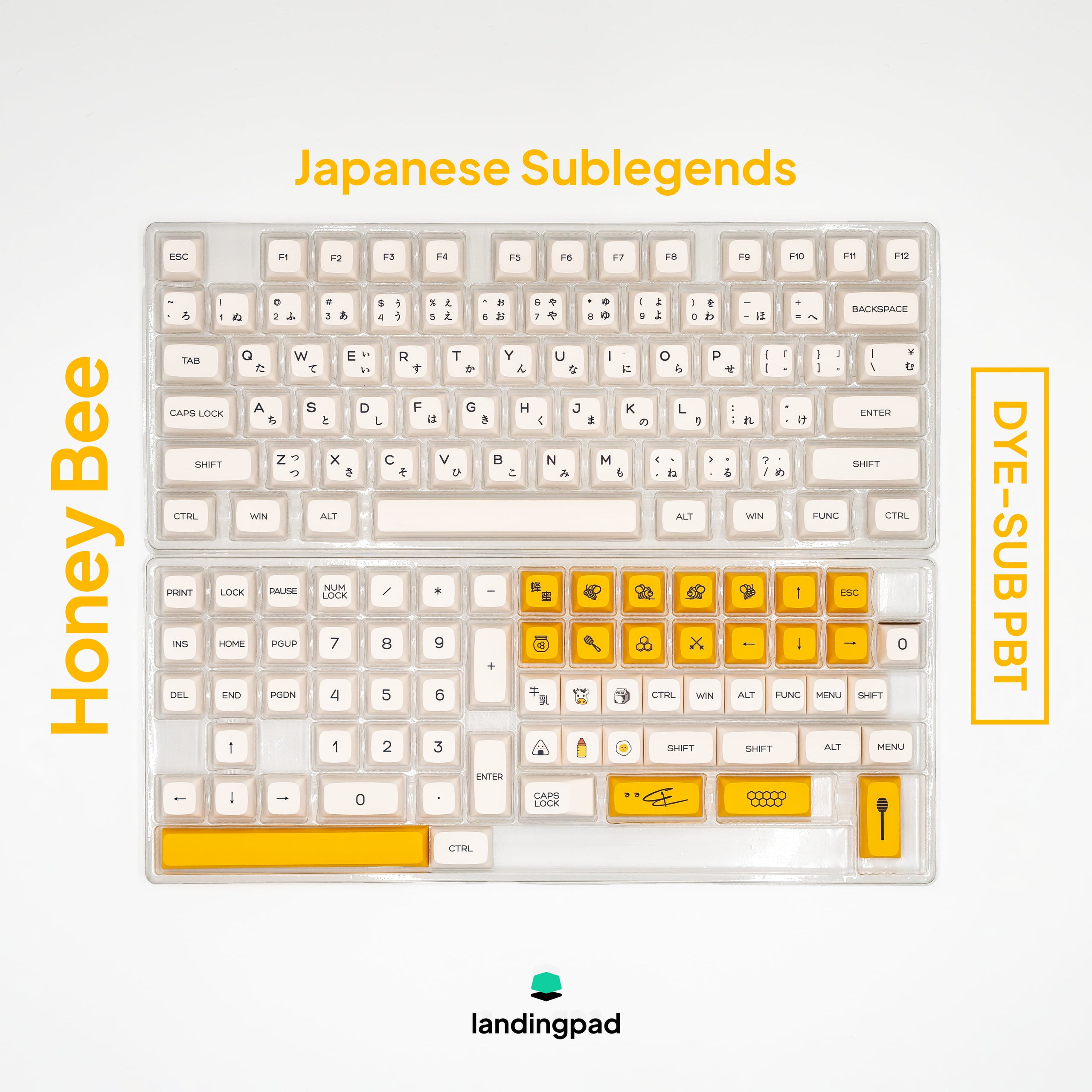 Honey Bee PBT XDA Keycap Set | Custom Keyboard Keycaps